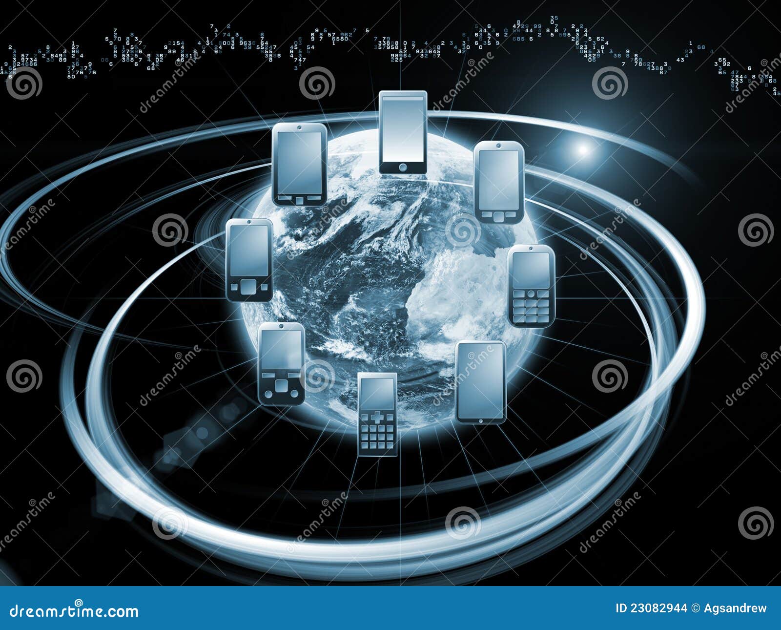 Cellular Digital Communications Stock Illustration - Illustration of ...