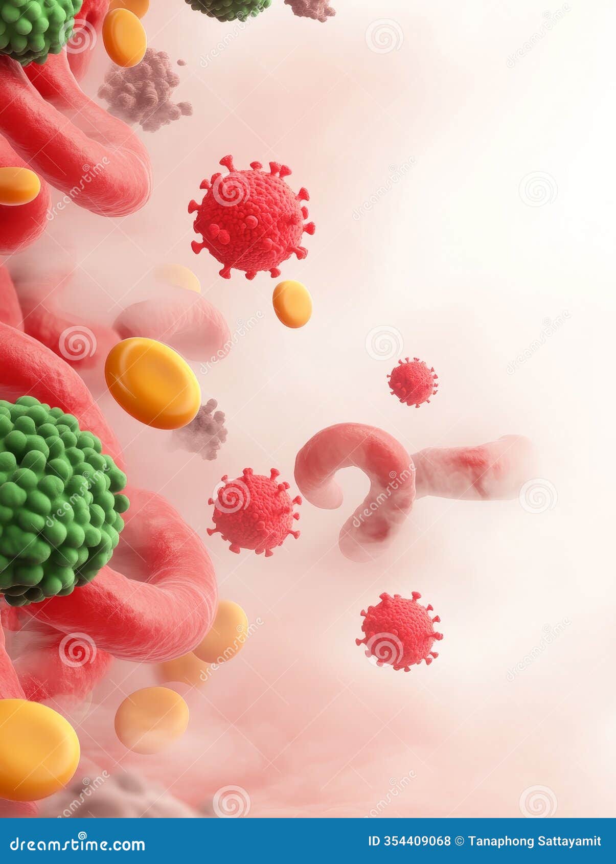 Cellular Infection Visualization Microscopic View of Virus Blood Cells ...