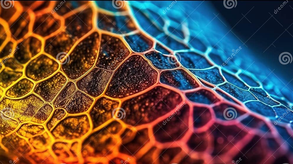 Cellular or Membrane Structure of Tissue Under the Microscope at High ...