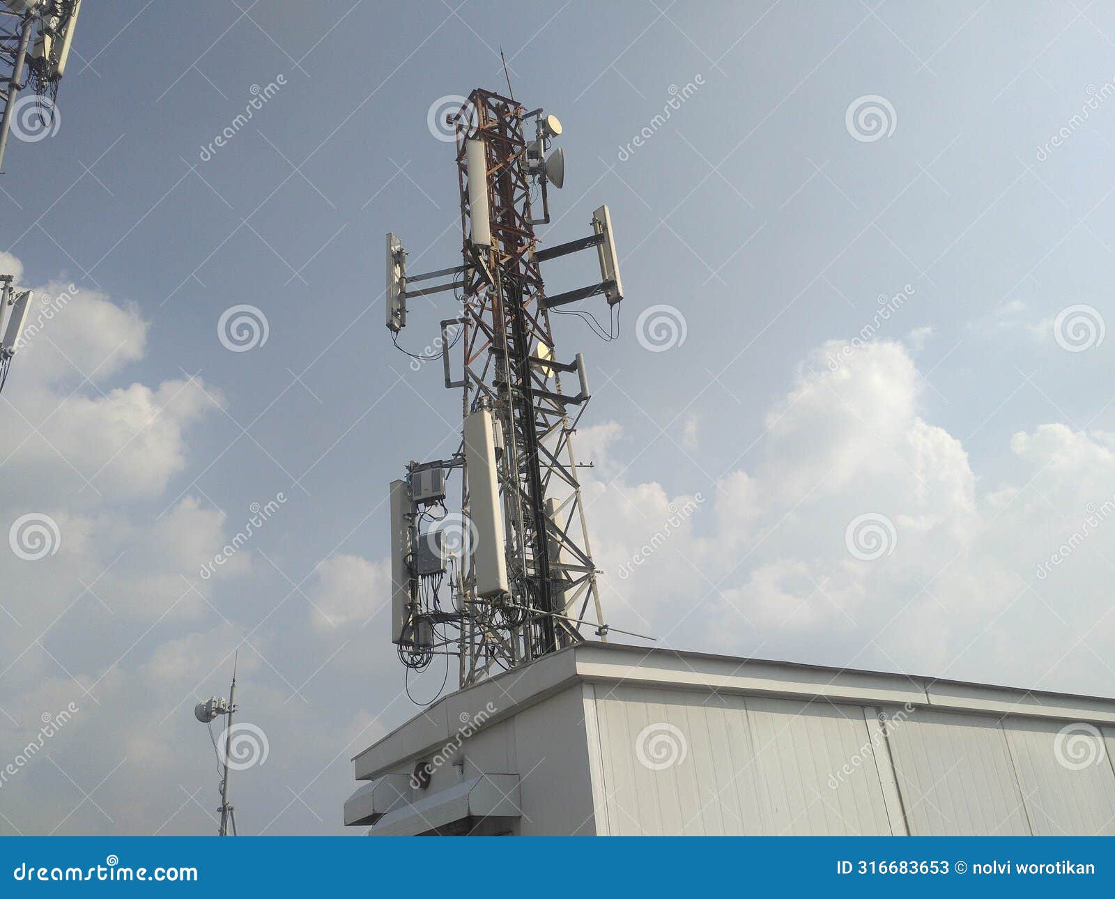 Cellular Mobile Antena Tower Stock Image - Image of operators, used ...
