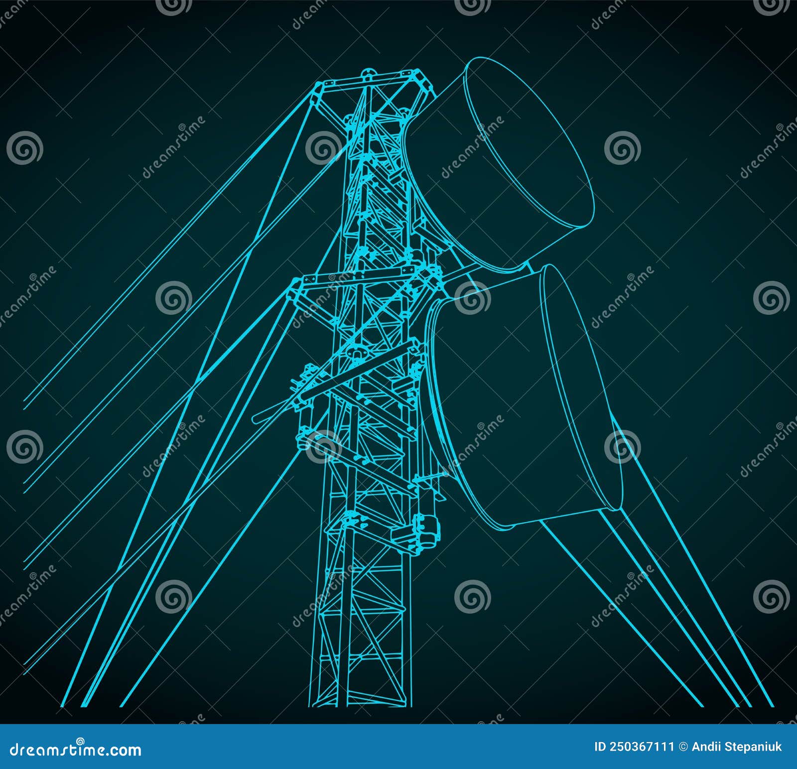 Cellular Network Base Station Illustration Stock Vector - Illustration ...