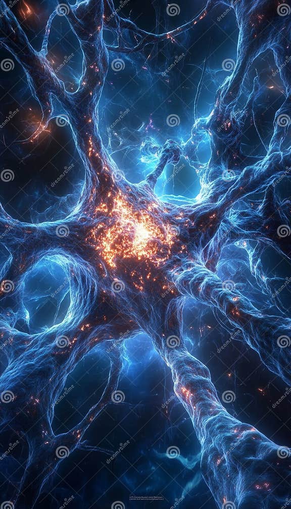 Cellular Network Microscopic View of Vibrant, Colorful Cellular ...