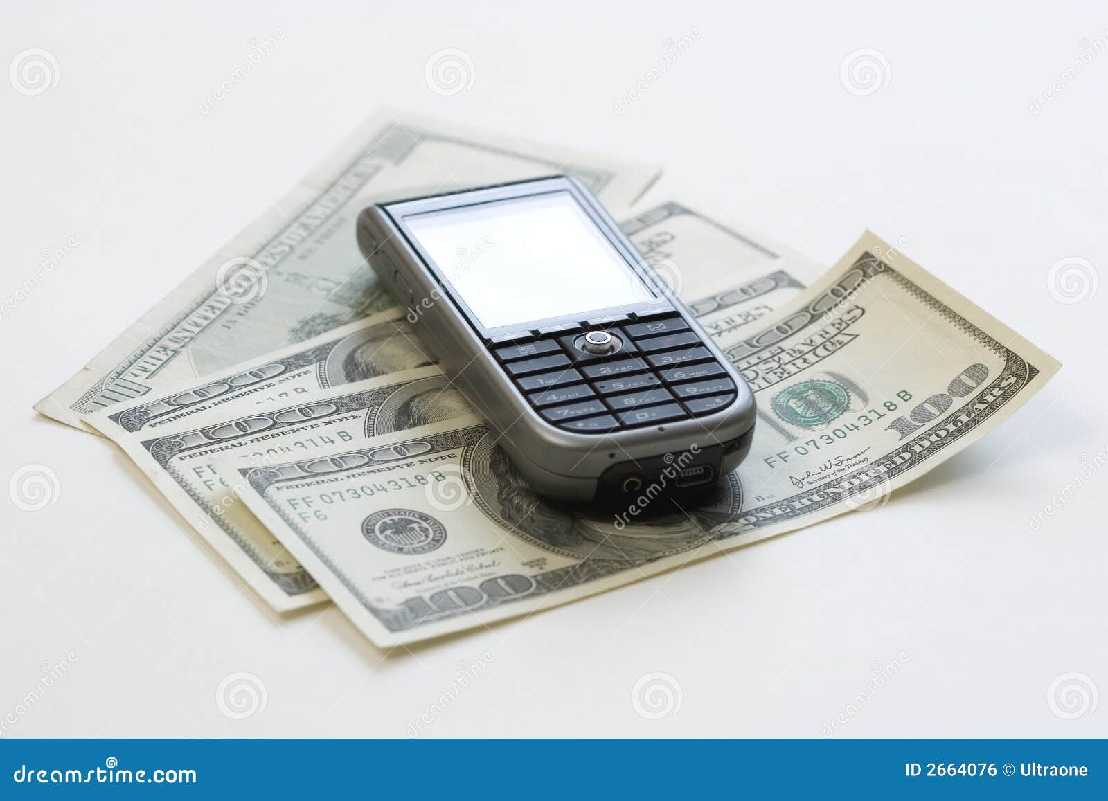 Cellular phone & money stock photo. Image of bucks - 2664076