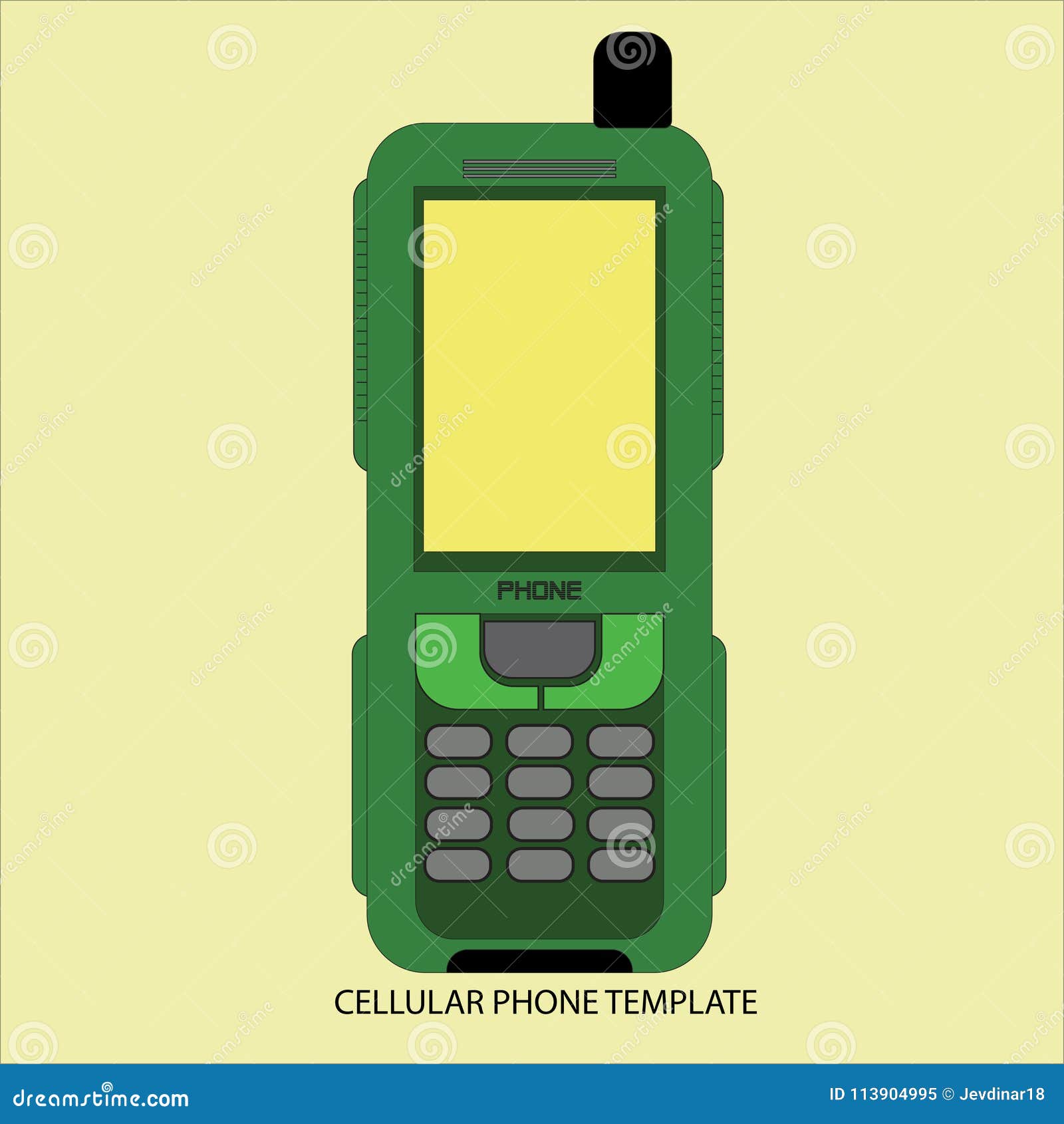 Cellular Phone Template stock illustration. Illustration of isolated ...