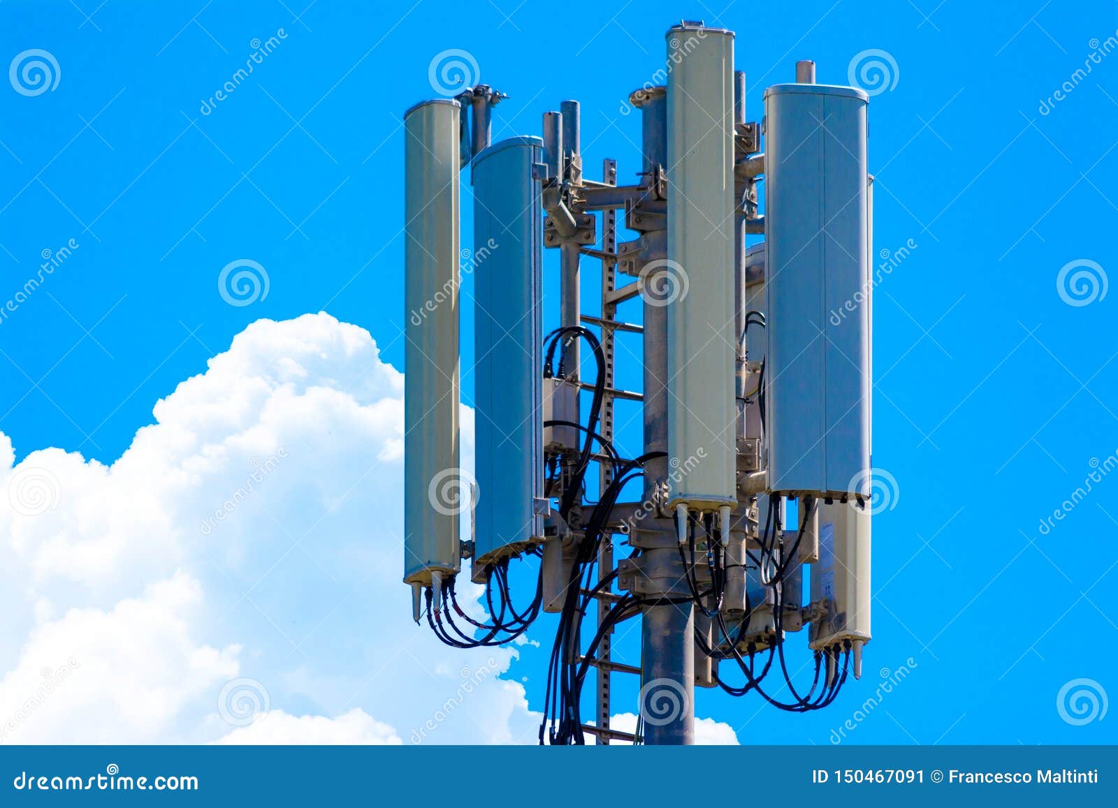 4g And 5g Signal Repeater Tower Installed In A Humble Working-class ...