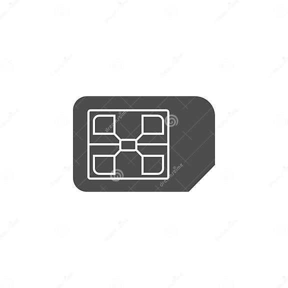 Cellular Sim Card Black Solid Style Icon Vector Illustration Stock ...