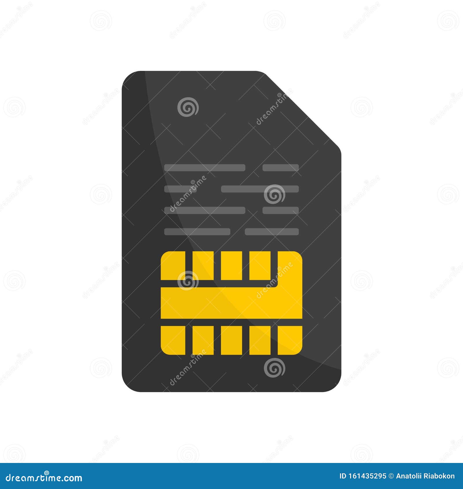 Cellular Sim Card Icon, Flat Style Stock Vector - Illustration of line ...