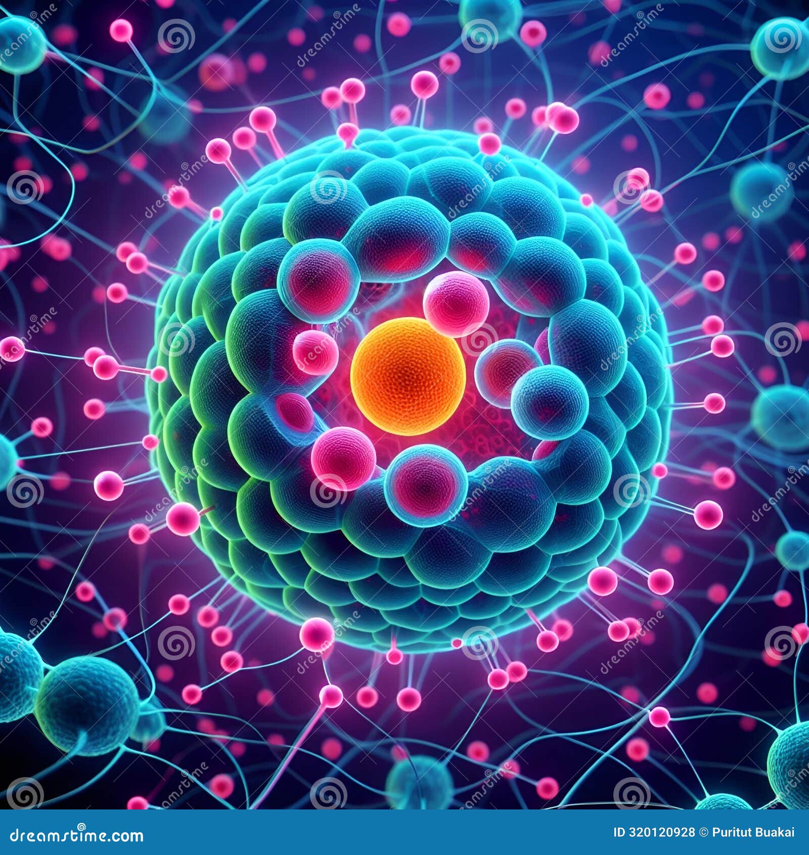 Cellular Structure Illustration Stock Photo - Image of visualization ...