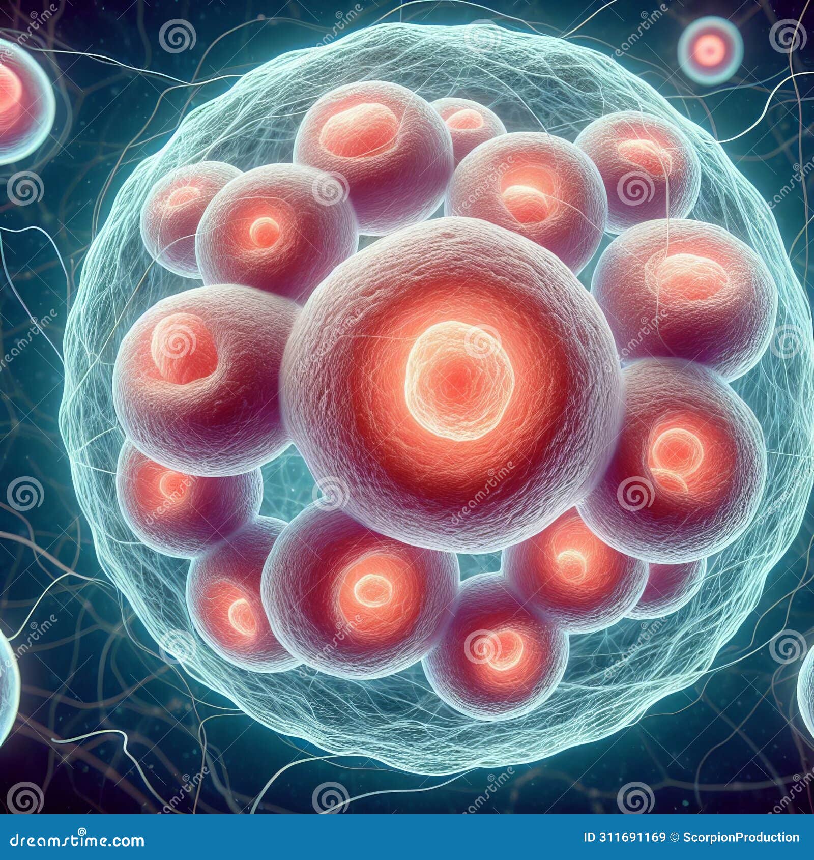 Cellular Structure Render stock illustration. Illustration of ...