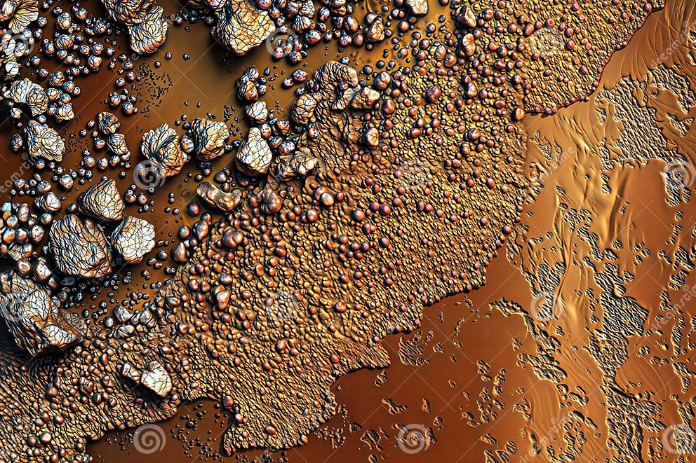 Organic Cellular Patterns in Warm Earth Tones, Generative Ai Stock ...