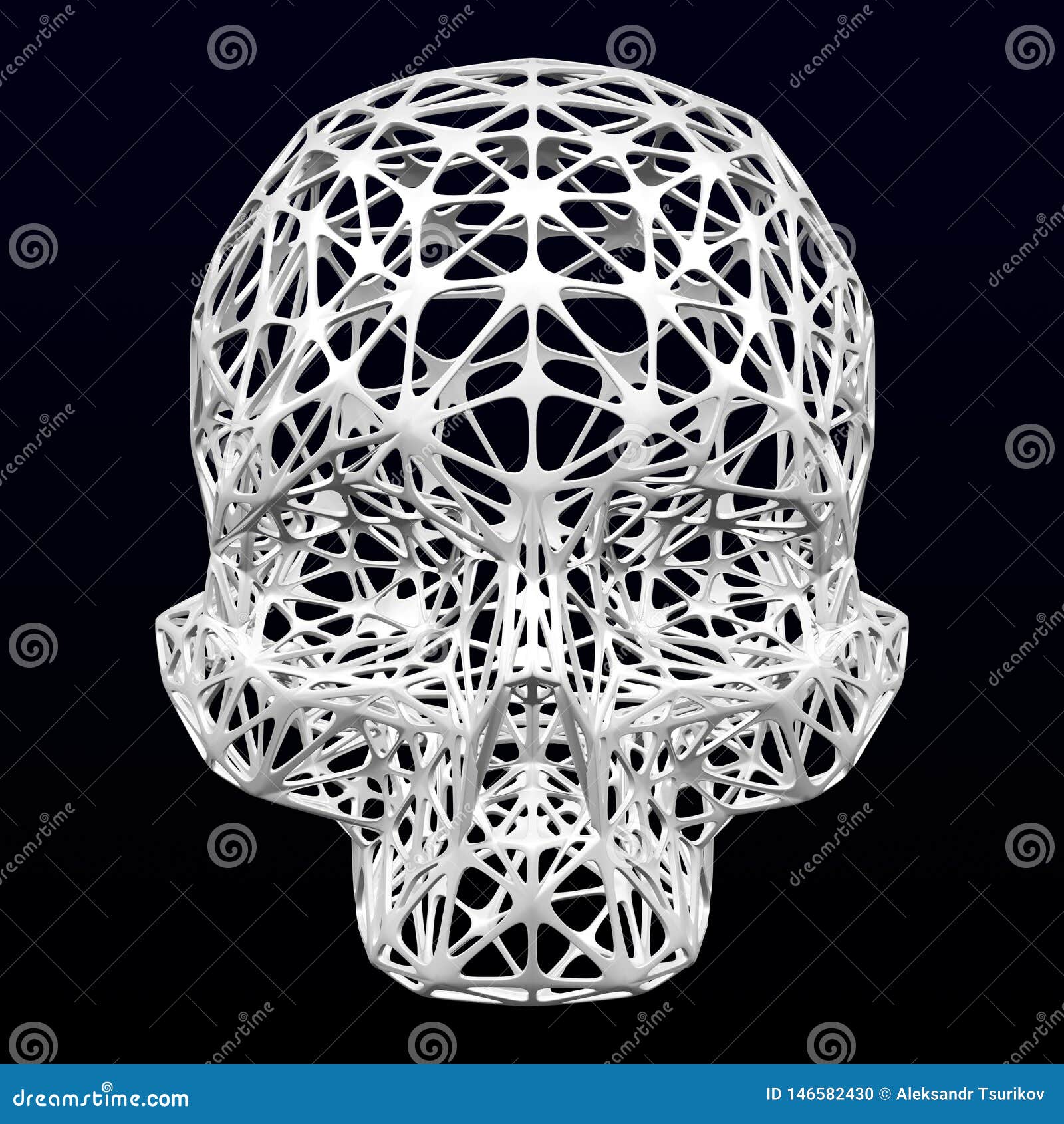 Artificial Skull. 3D Rendering Stock Illustration - Illustration of ...