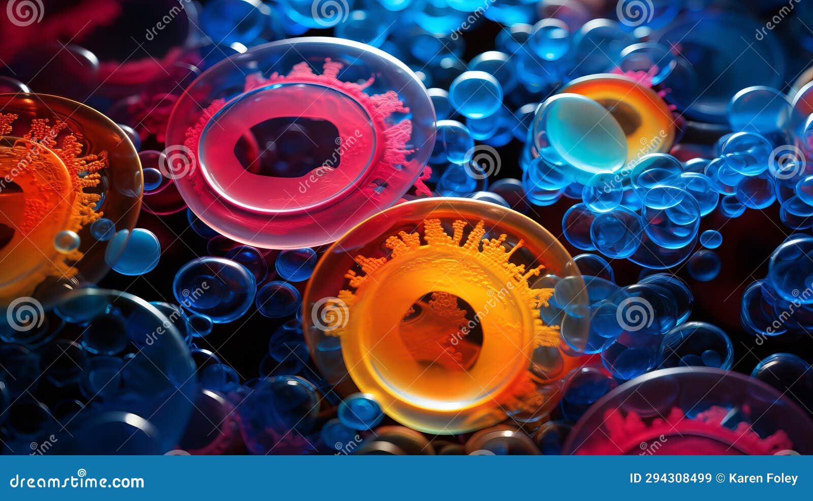 Cellular Structures Under Microscope Stock Illustration - Illustration ...