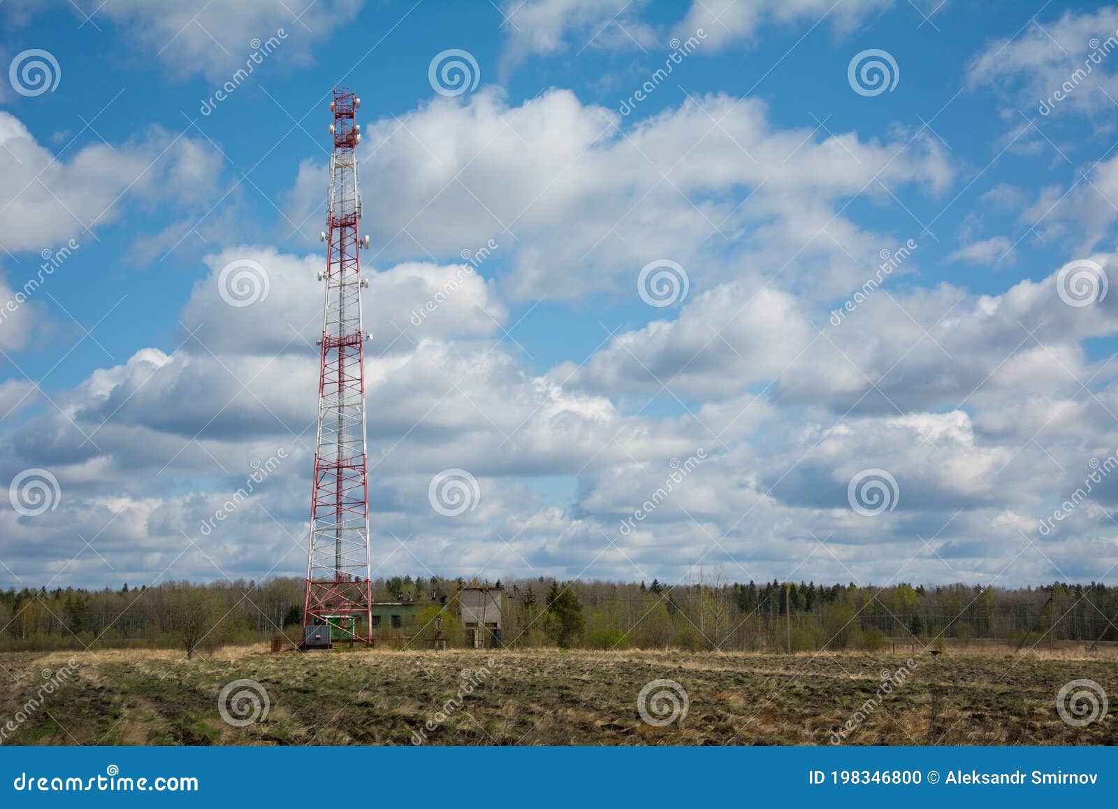 Cellular Telecommunication Base Station in the Field Stock Photo ...