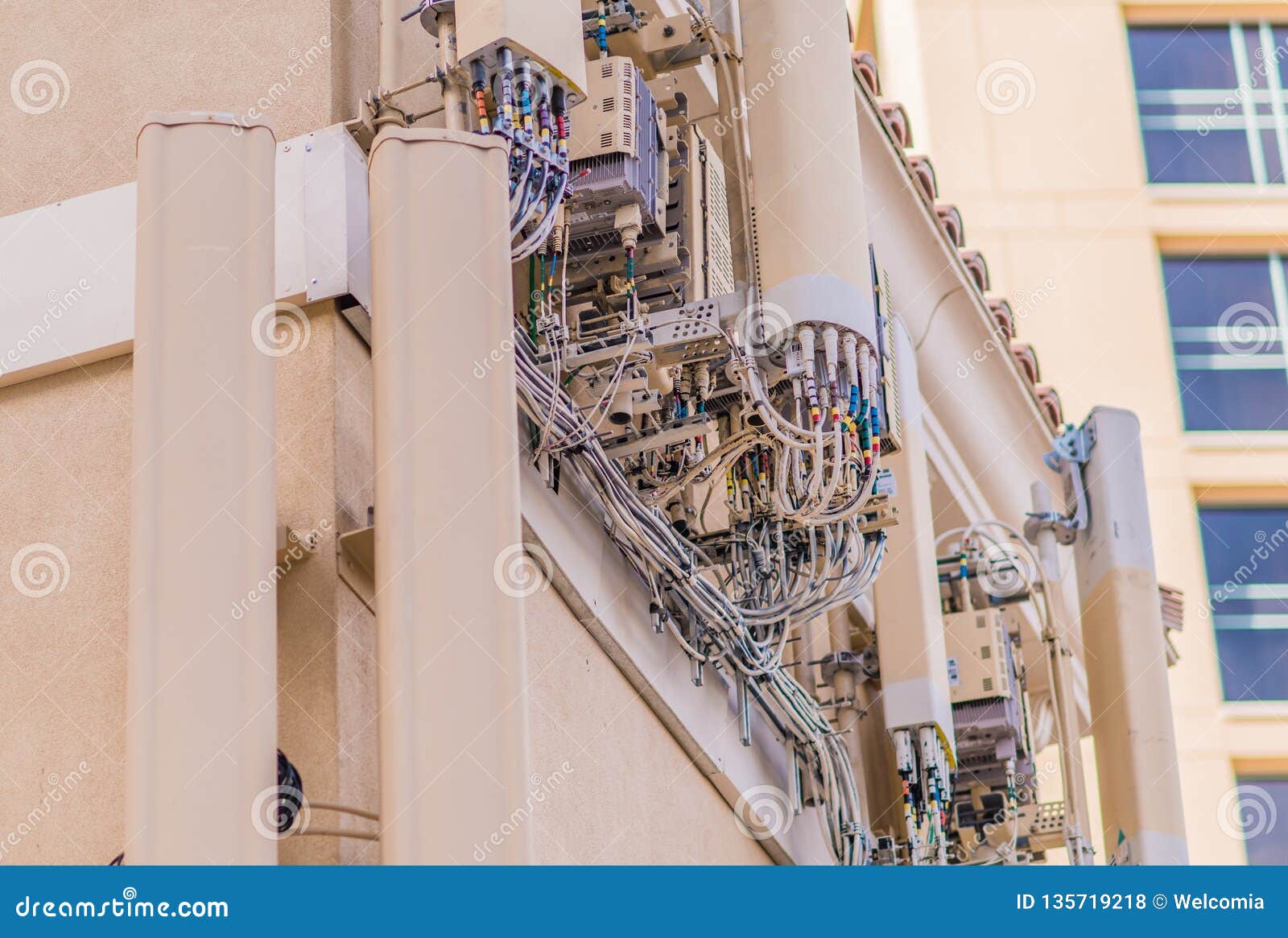 Cellular Tower Electronics stock photo. Image of powerful - 135719218