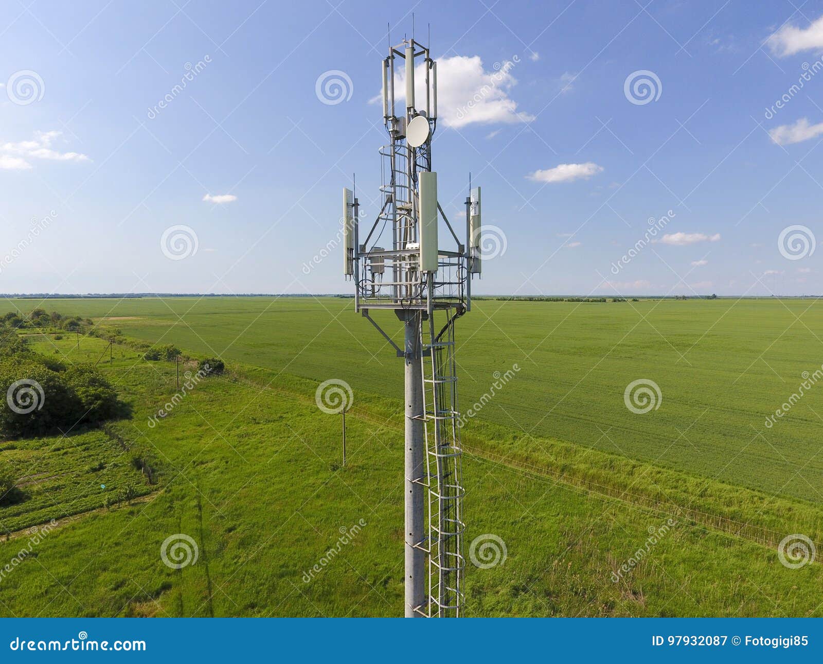 Cellular Tower. Equipment for Relaying Cellular and Mobile Signal Stock ...