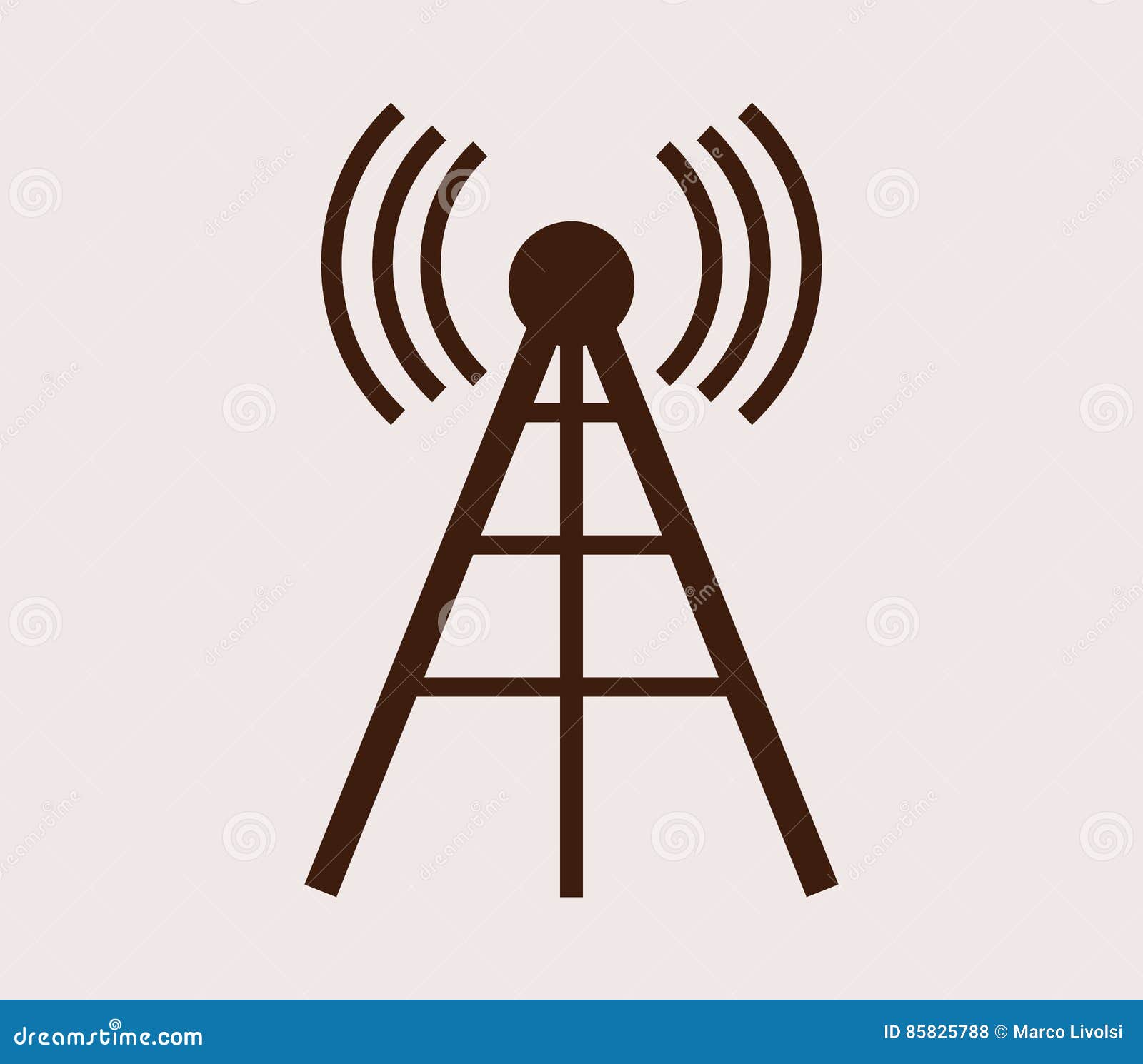 Cellular Tower Icon Illustrated Stock Illustration - Illustration of ...