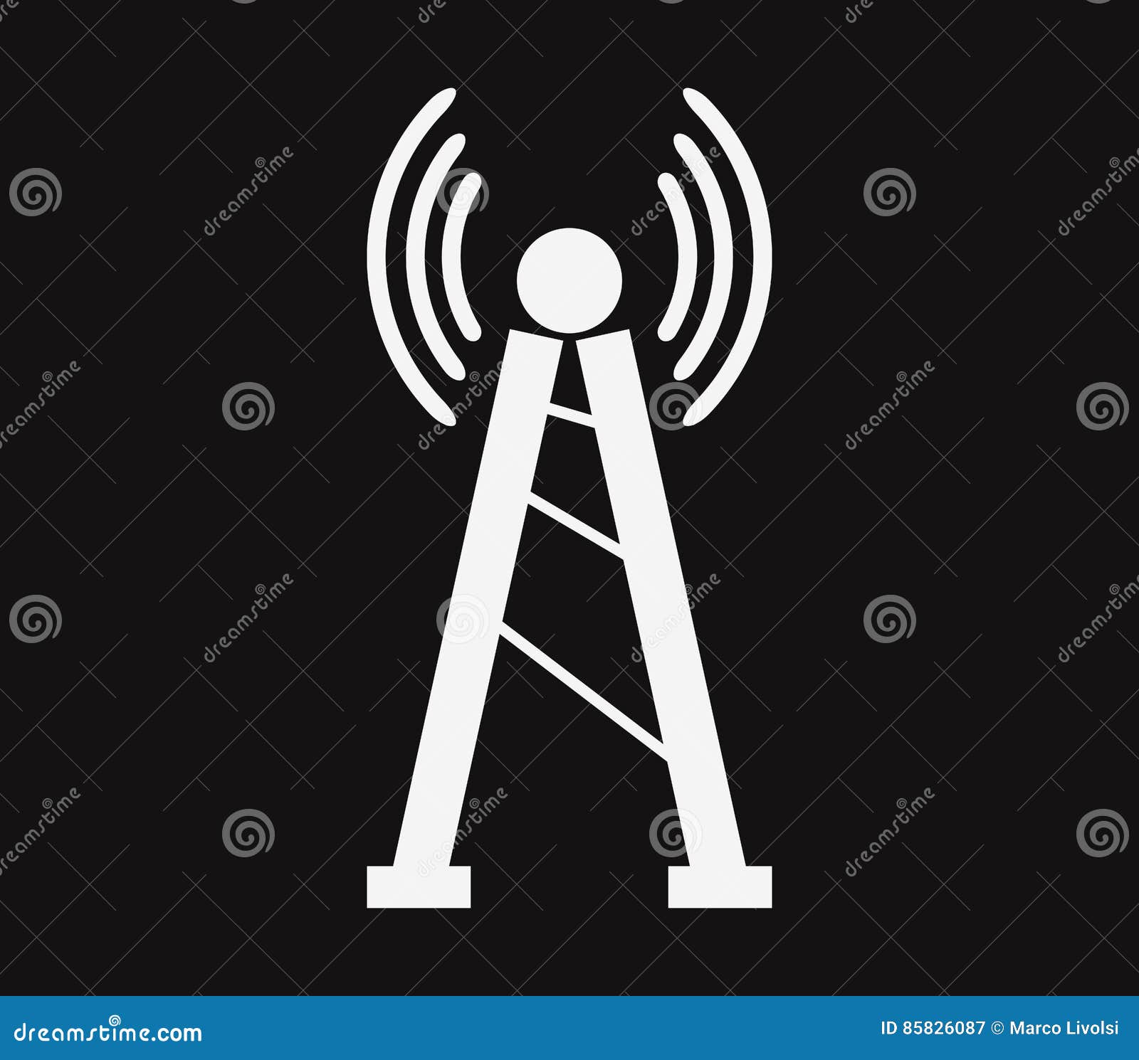 Cellular Tower Icon Illustrated Stock Illustration - Illustration of ...