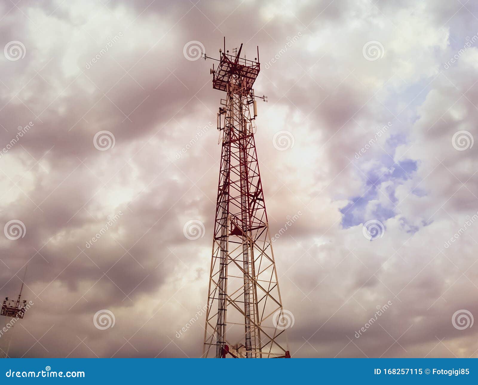 Cellular Tower. Telecommunication . Communication Tower Against the Sky ...