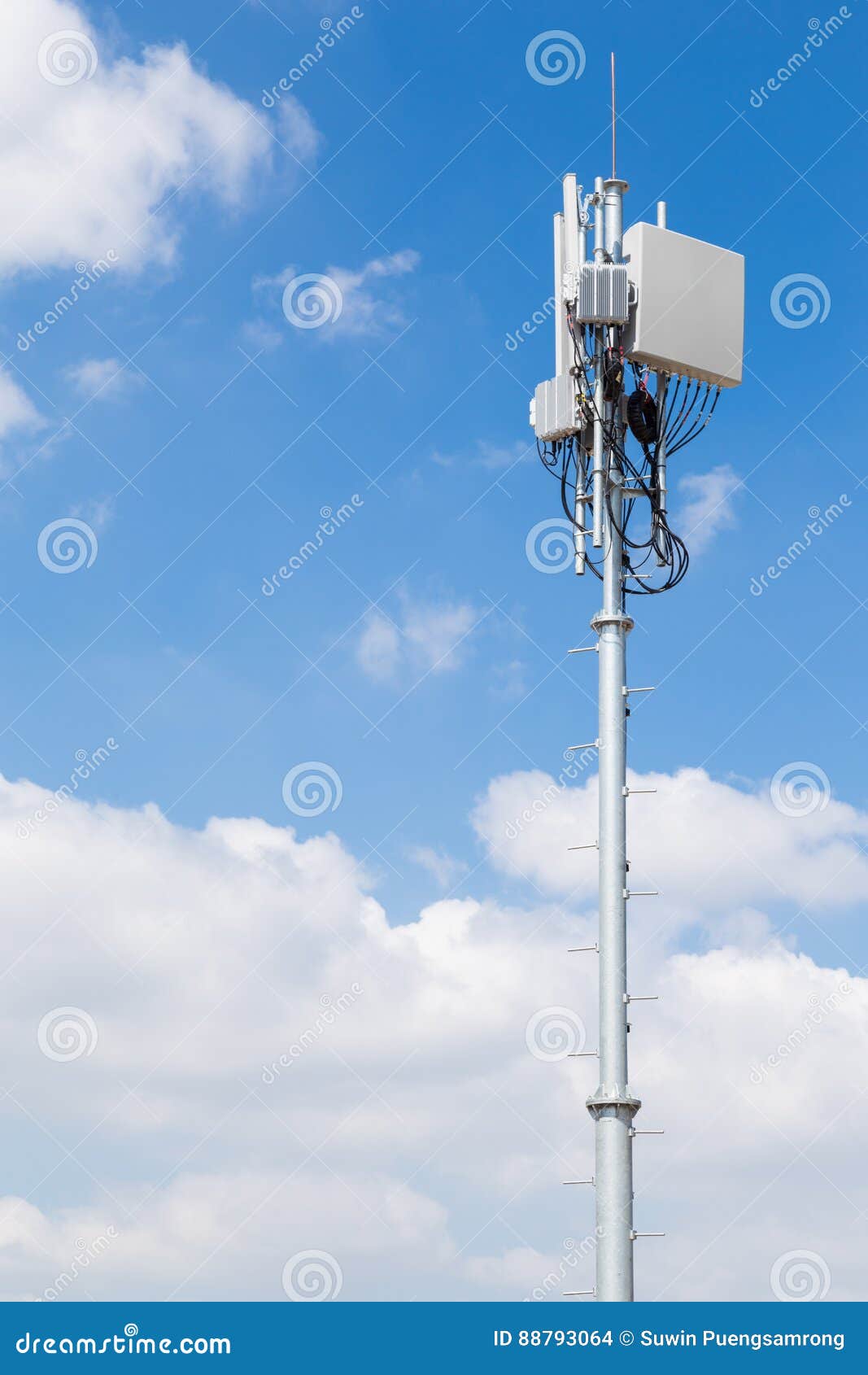 Cellular Transmitter with Blue Sky Stock Photo - Image of tower ...