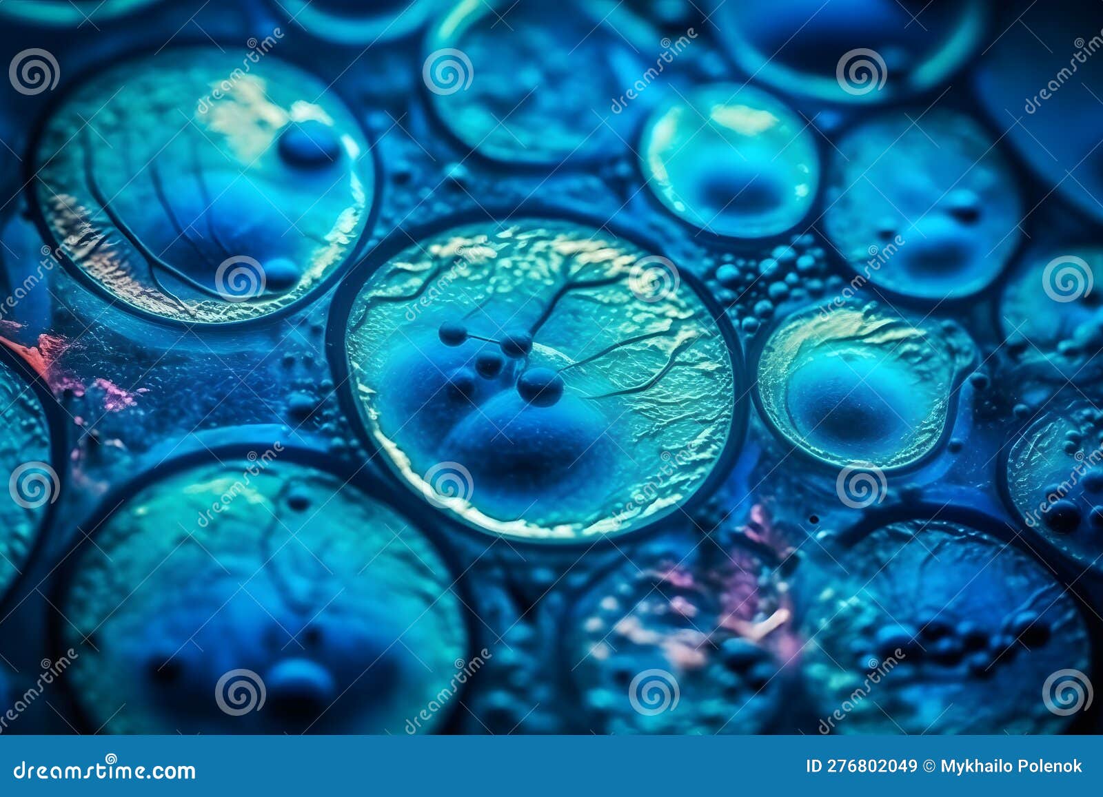 Cellule Al Microscopio. Rete Neurale Generata Illustrazione di Stock ...