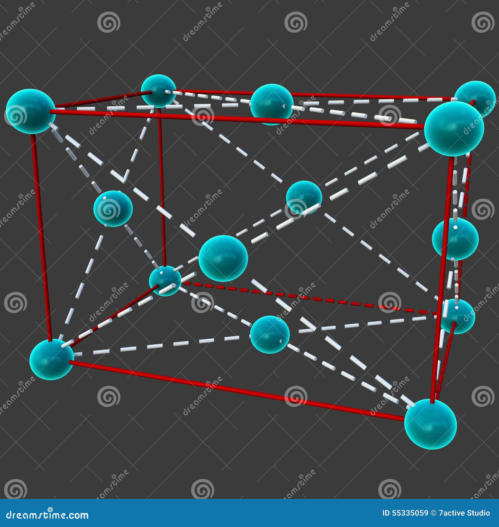 Cellule D'unité (FCC) Cubique Face Au Centre Illustration Stock ...