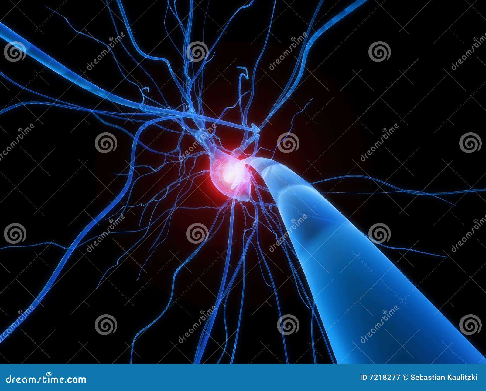 Cellule nerveuse active illustration stock. Illustration du organisme ...