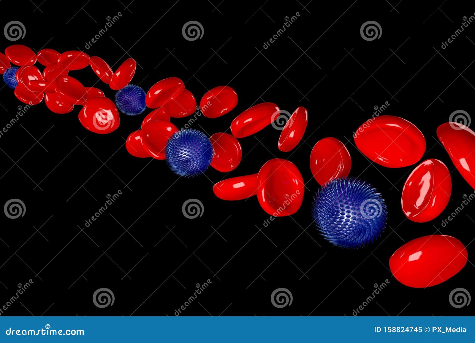 Cellules Rouges 3D, Cellules Virales - Concept D'infection Illustration ...