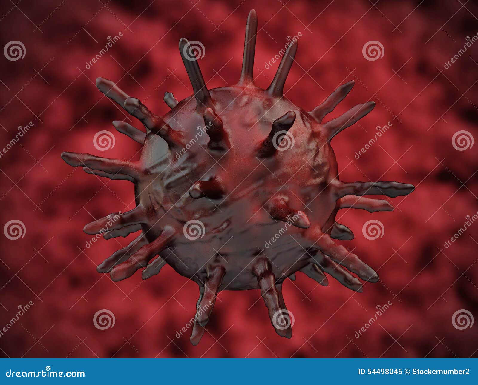 Cellules Rouges De Virus 3d Rendent Illustration Stock - Illustration ...