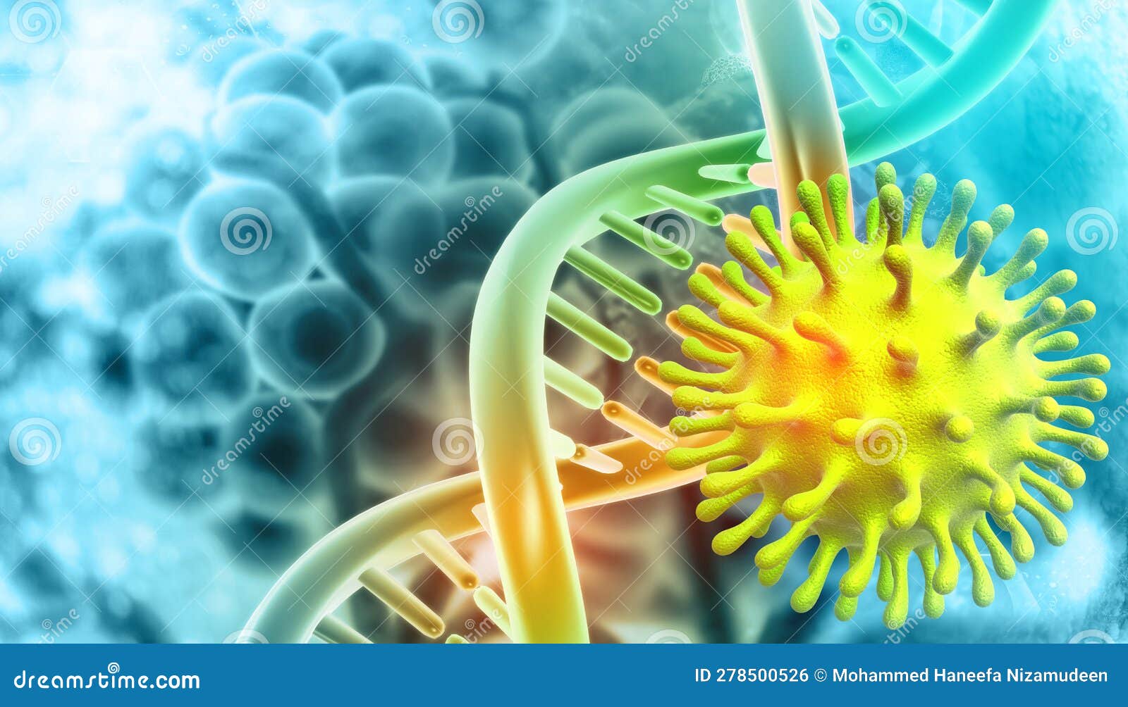 Cellules Virales Attaquant Un Brin D'adn Illustration Stock ...