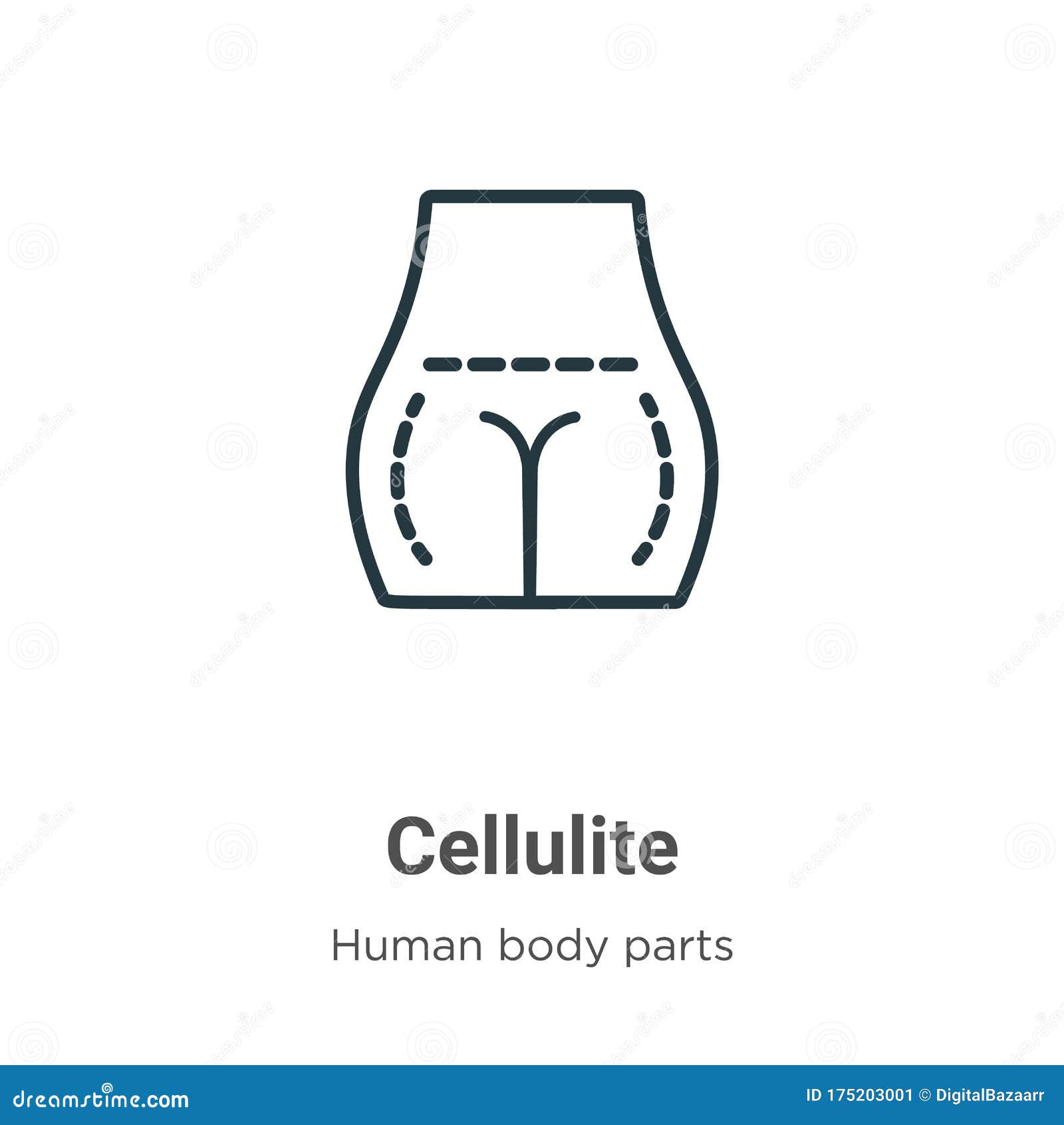 Cellulite Outline Vector Icon. Thin Line Black Cellulite Icon, Flat ...