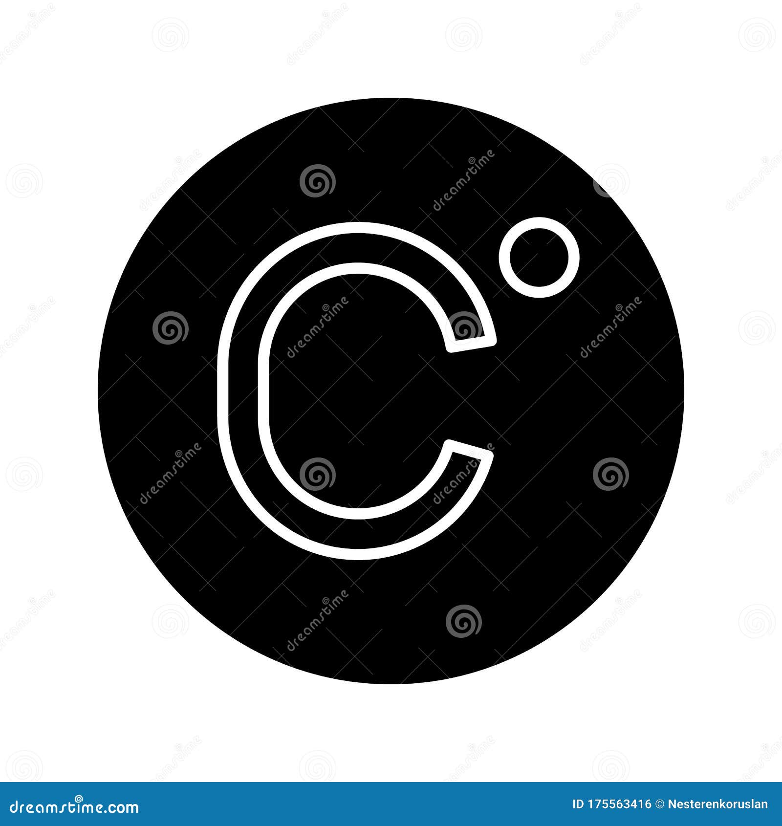 Celsius Degrees Temperature Glyph Icon Stock Vector - Illustration of ...