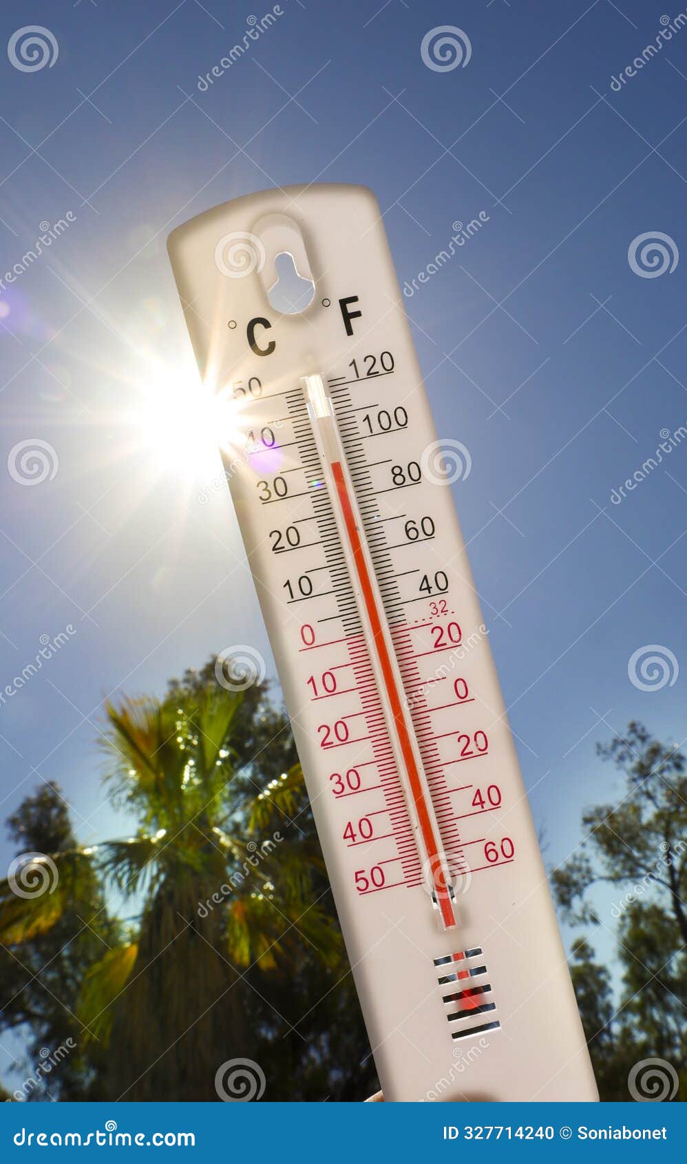 35 Celsius and 95 Fahrenheit Degrees on a Thermometer Stock Photo ...