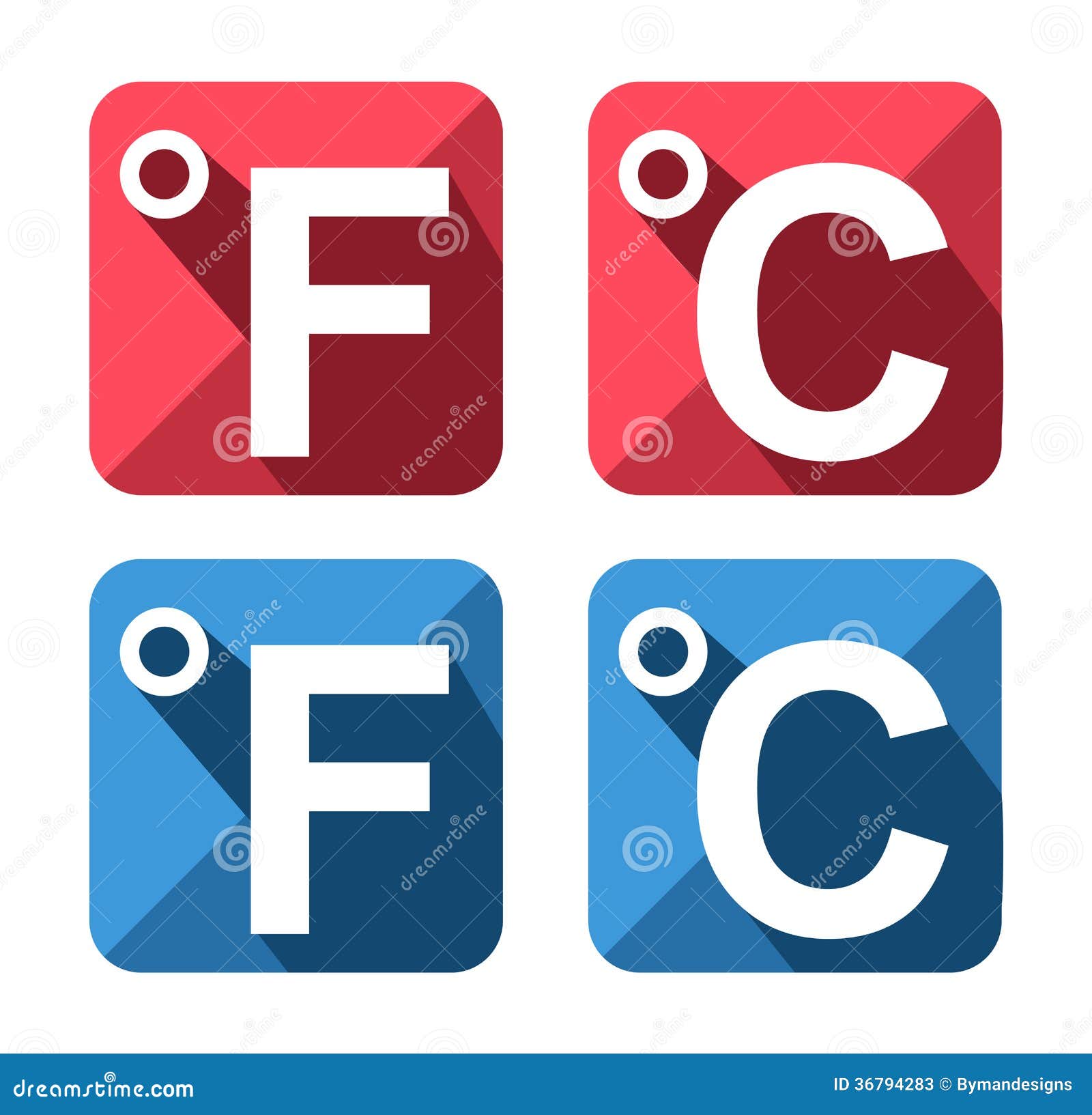 Celsius and Fahrenheit Symbol Icon Set Stock Vector - Illustration of ...