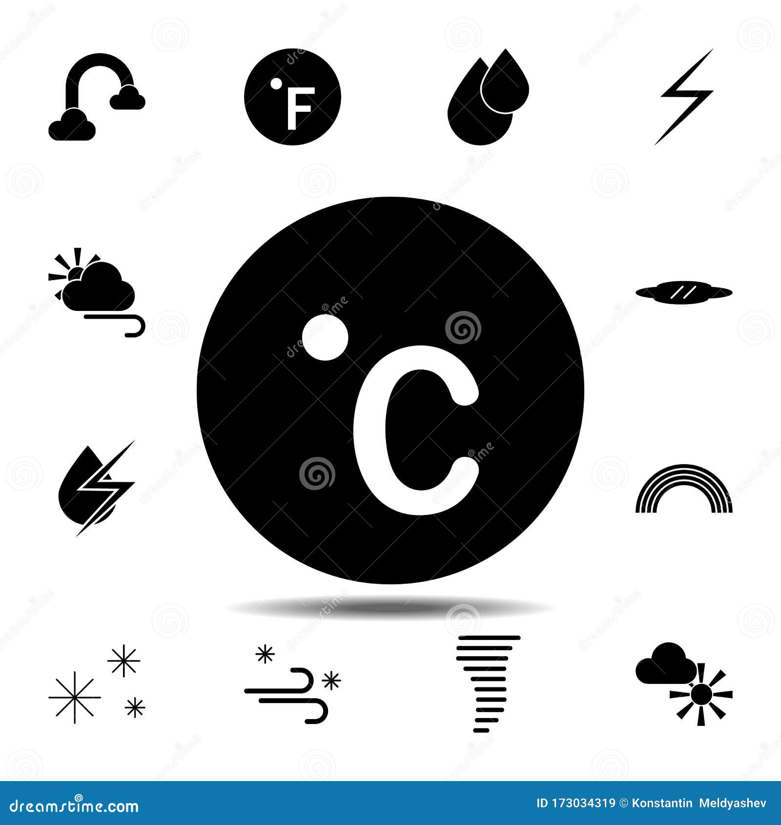 Celsius Icon. Simple Glyph Vector of Weather Set for UI and UX, Website ...