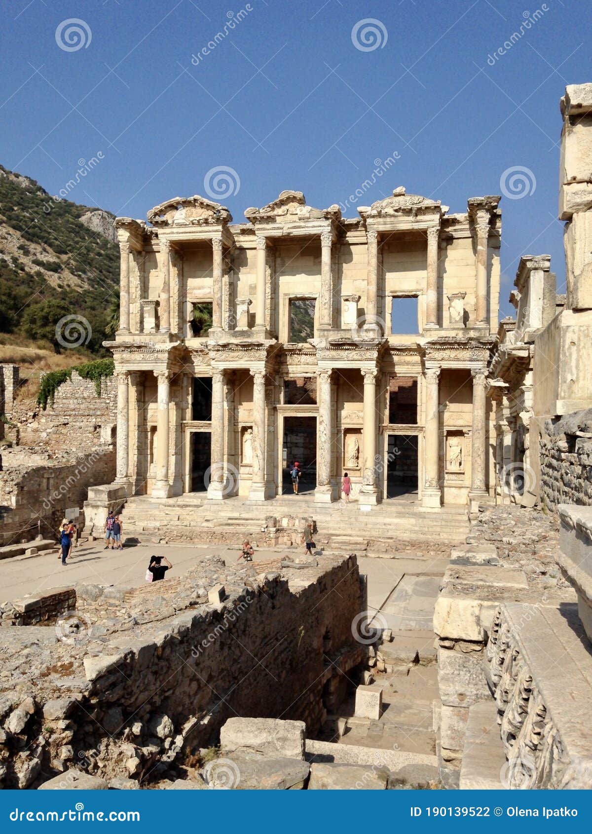 Celsius library in Ephesus stock photo. Image of ephesus - 190139522