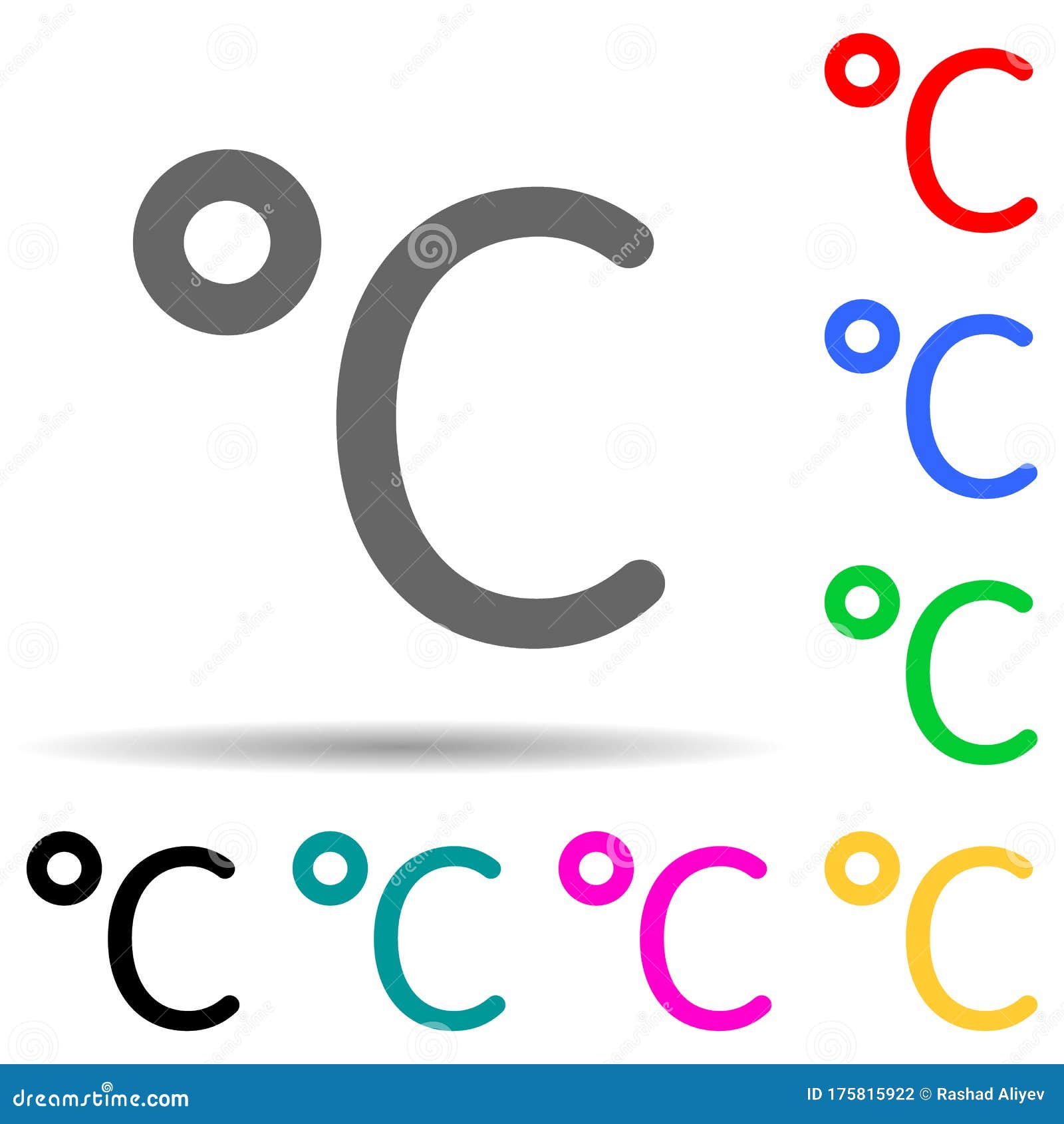 Celsius Multi Color Style Icon. Simple Thin Line, Outline Vector of Web ...