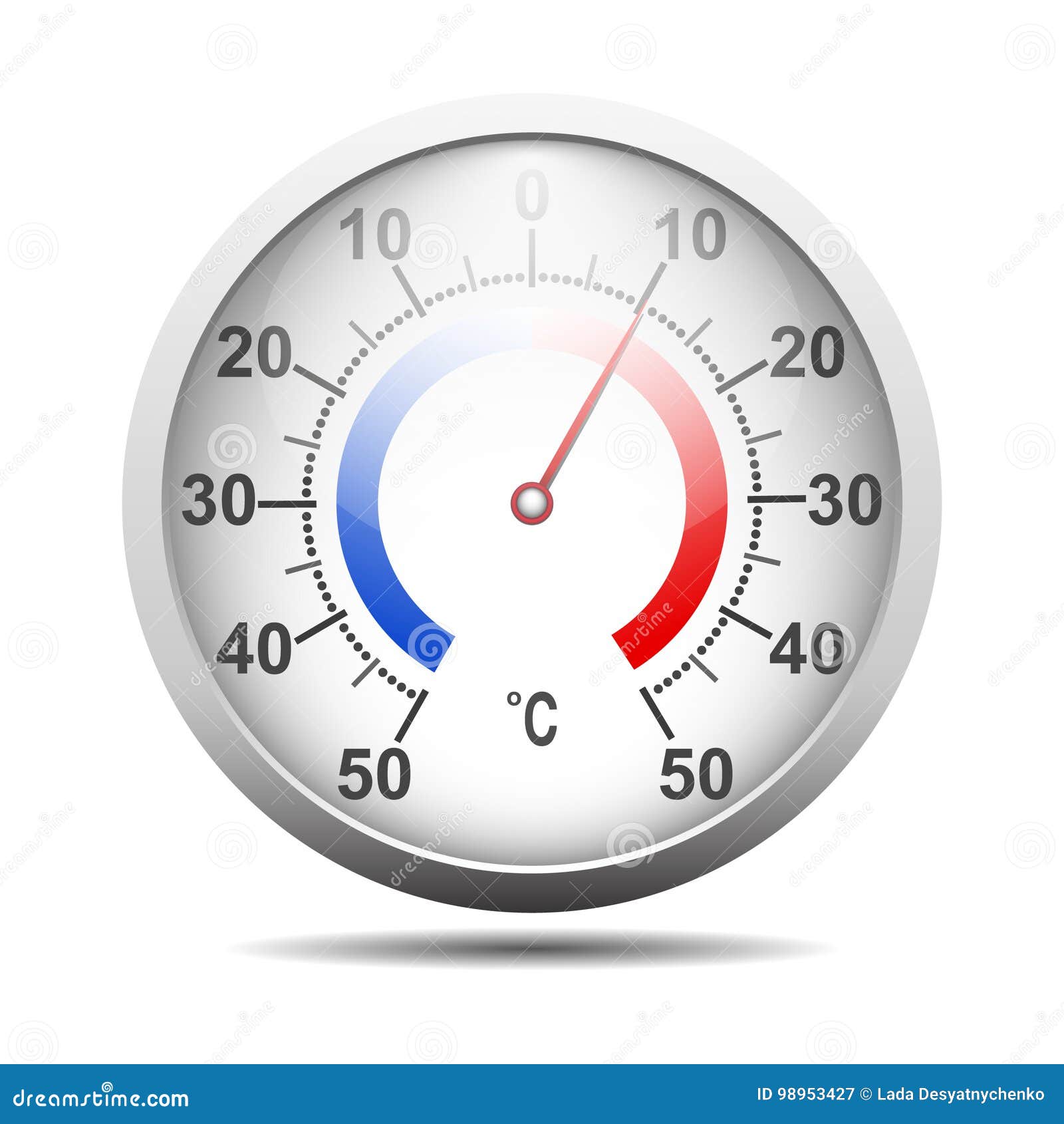 Celsius Round Thermometer with Shadow Stock Vector - Illustration of ...