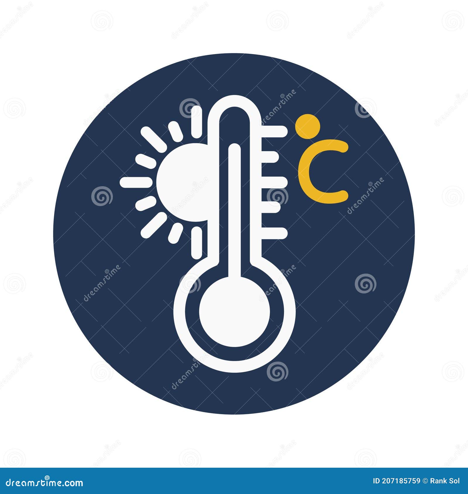 Celsius, Temperature, Termometer, Sun Fully Editable Vector Icon Stock ...