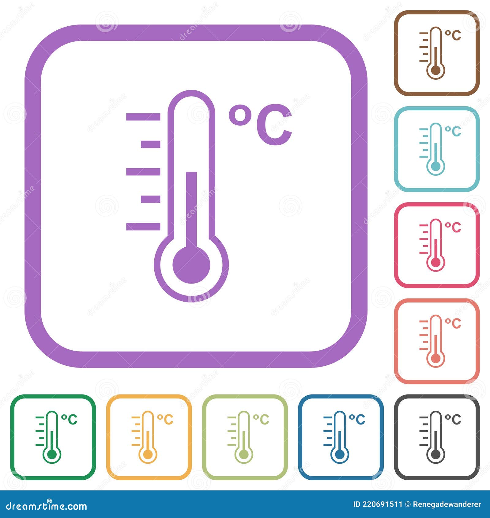 Celsius Thermometer Medium Temperature Simple Icons Stock Vector ...