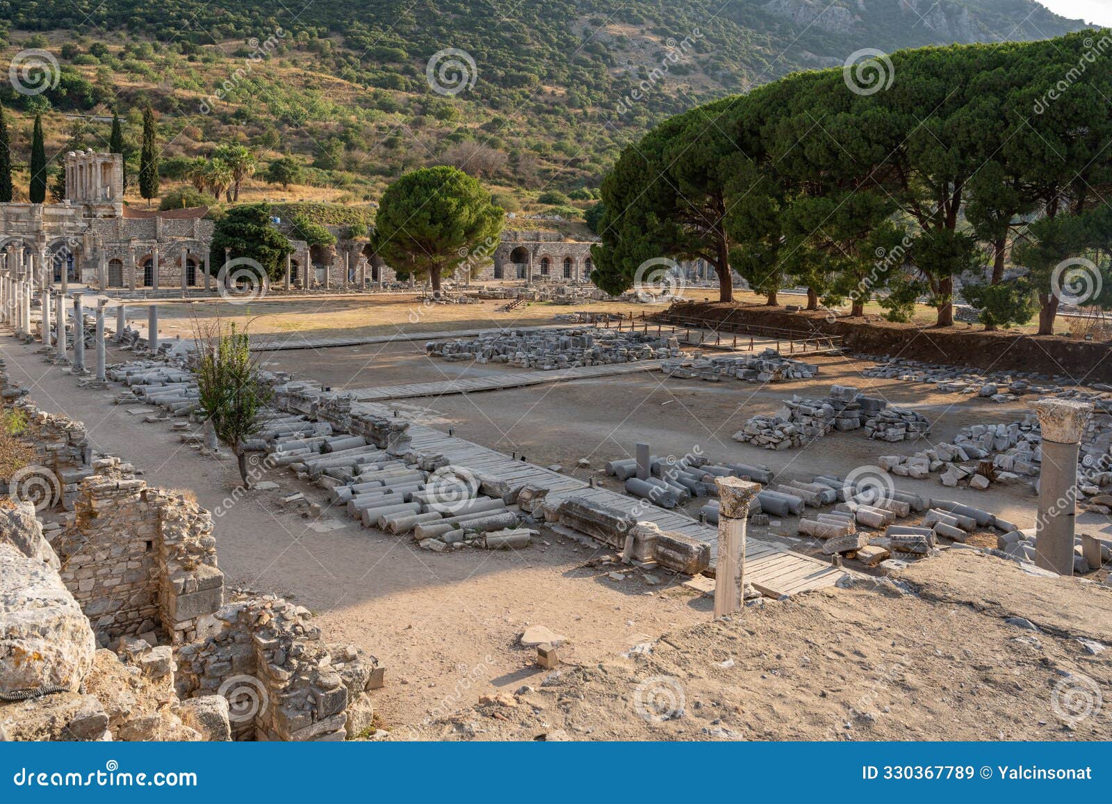 Celsus Library in the Ancient City of Ephesus with Its Magnificent View ...