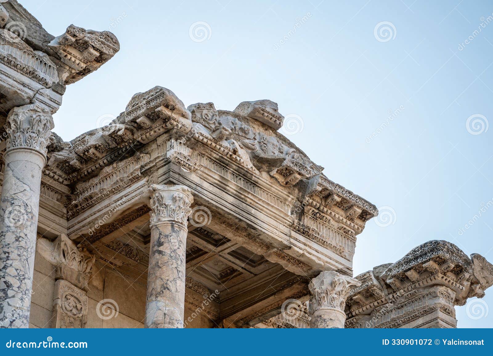 Celsus Library in the Ancient City of Ephesus with Its Magnificent View ...