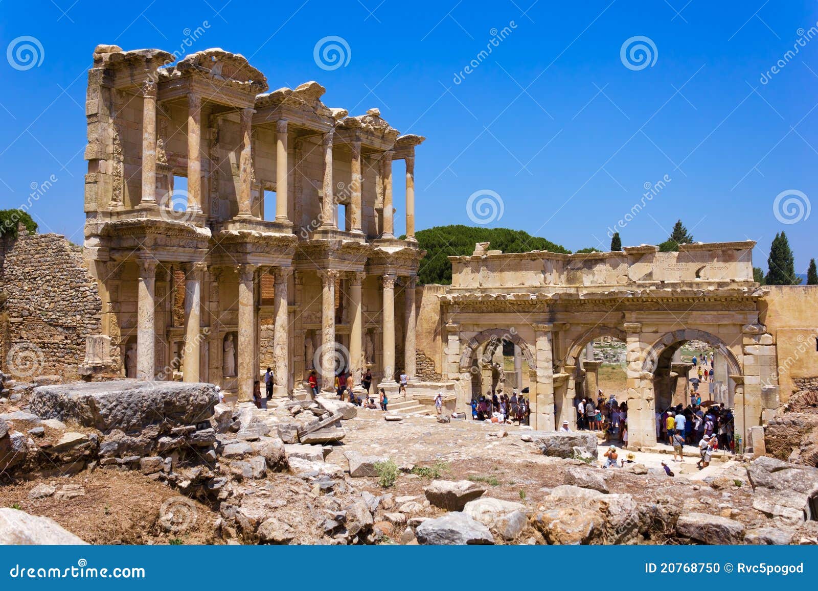 Celsus Library in Ephesus, Turkey Stock Photo - Image of celsius ...