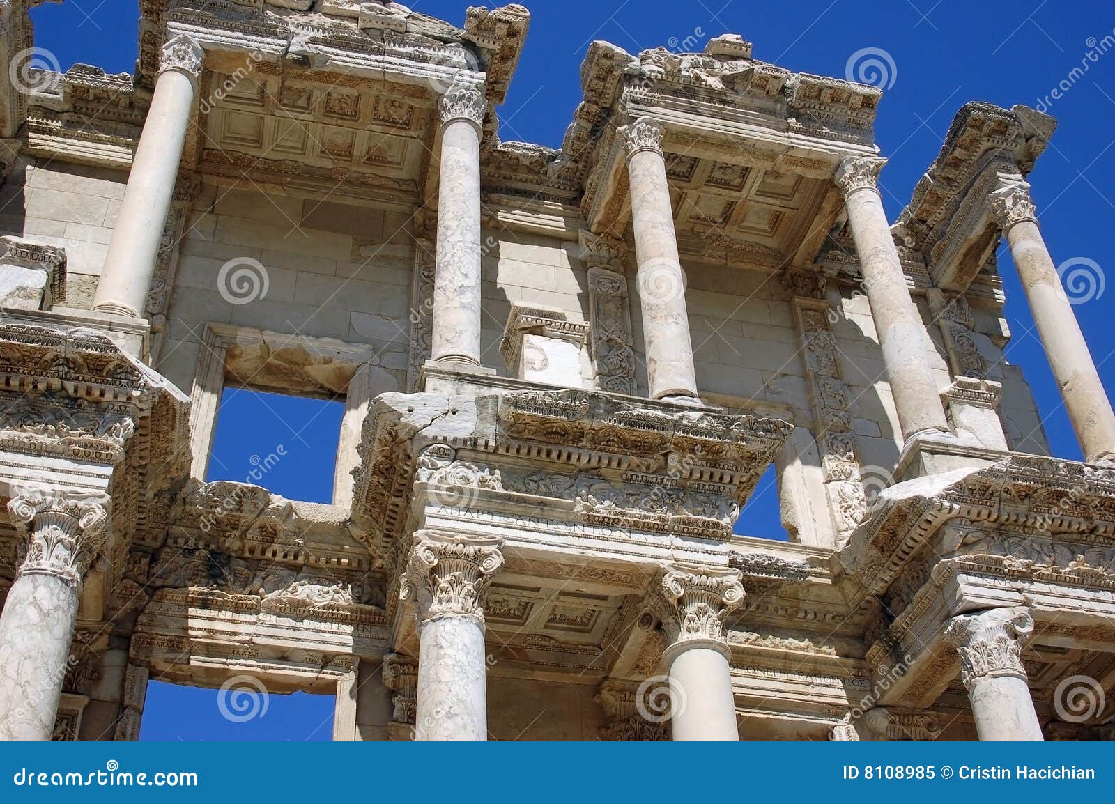 Celsus Library, Ephesus, Turkey Stock Image - Image of facade ...