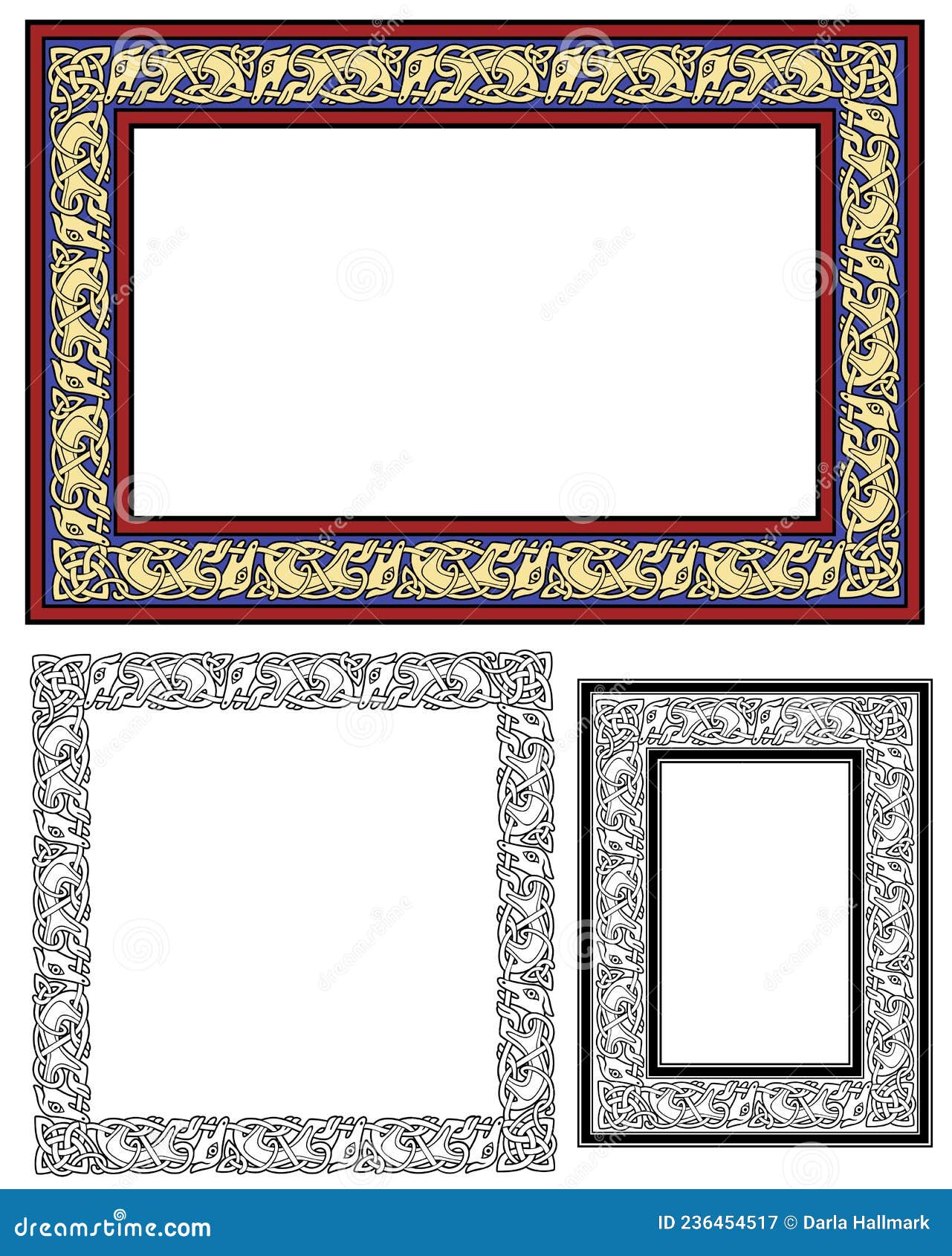 Celtic Border Design with Variations Stock Vector - Illustration of ...