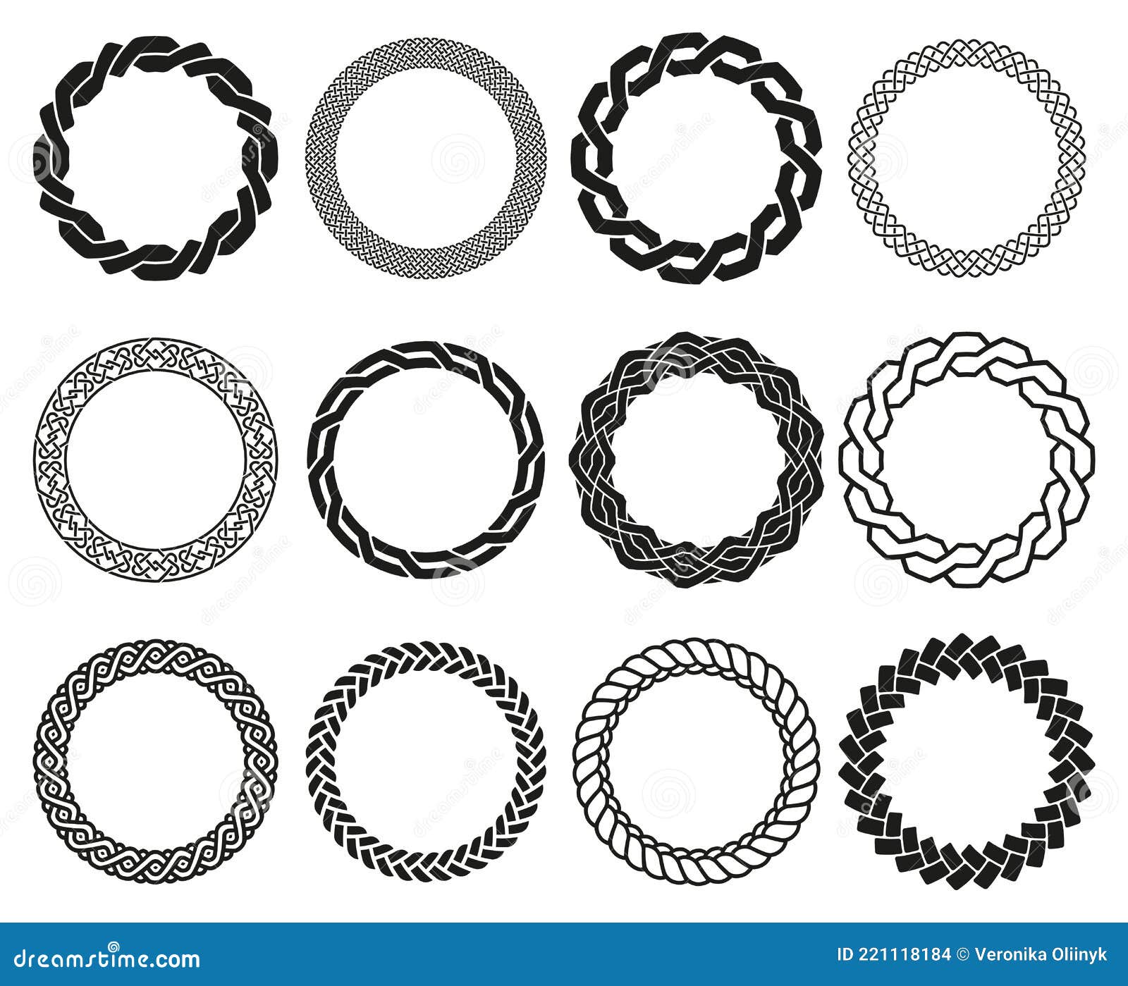 Celtic Braid Frames. Rounded Braided Ornaments Frame, Irish Woven Braid ...