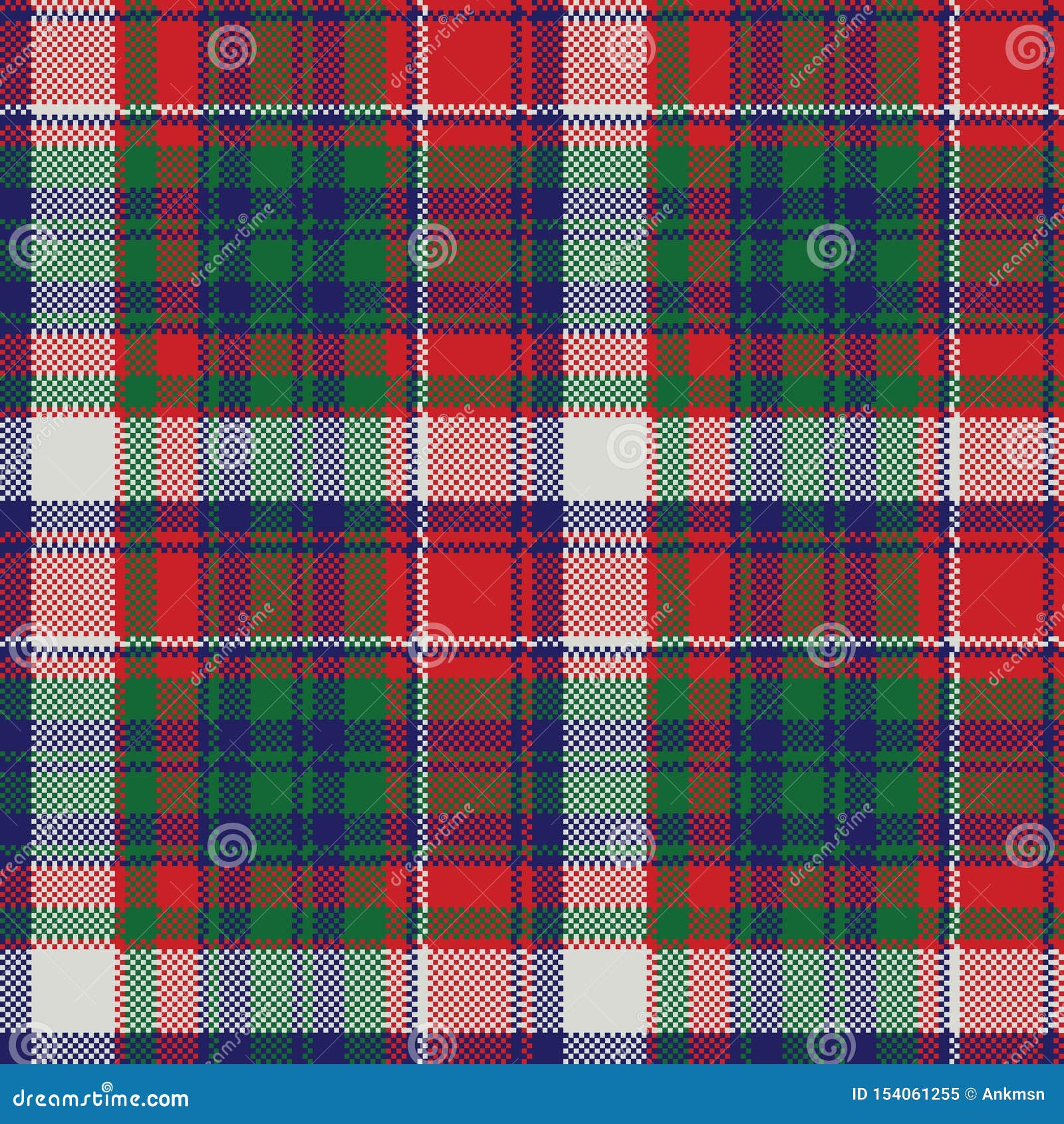 Celtic Check Pixel Plaid Seamless Pattern Stock Vector - Illustration ...