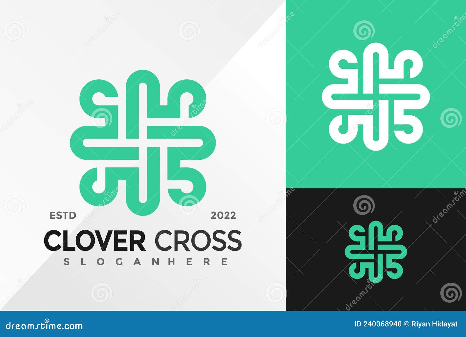 Celtic Clover Cross Modern Logo Design Vector Illustration Template ...