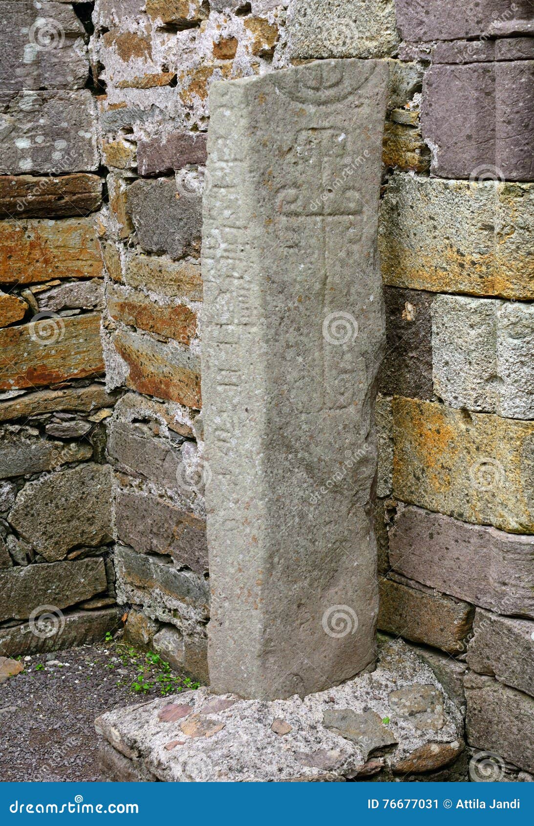 Celtic Column, Kilkalmedar, Ireland Stock Image - Image of church ...