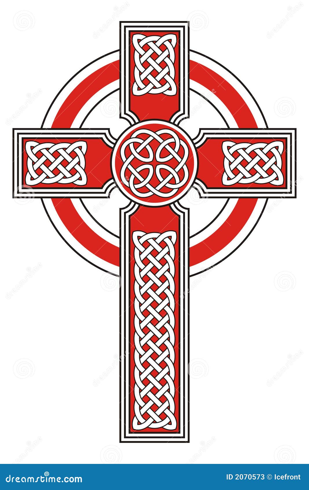 Celtic Cross Symbol Silhouette, Black And White Vector Illustration ...