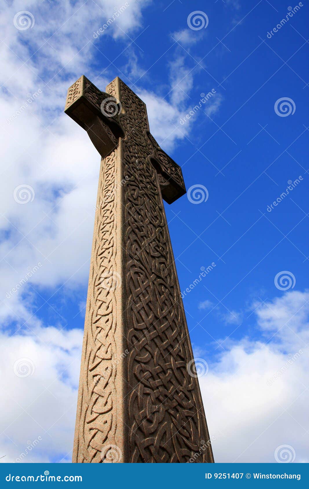 Celtic Cross Against Blue Sky. Stock Image - Image of holy, medieval ...